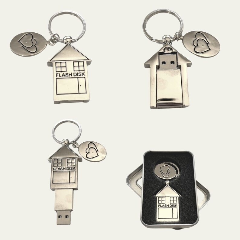 USB House Shaped Flash Drive Keychain - Etsy