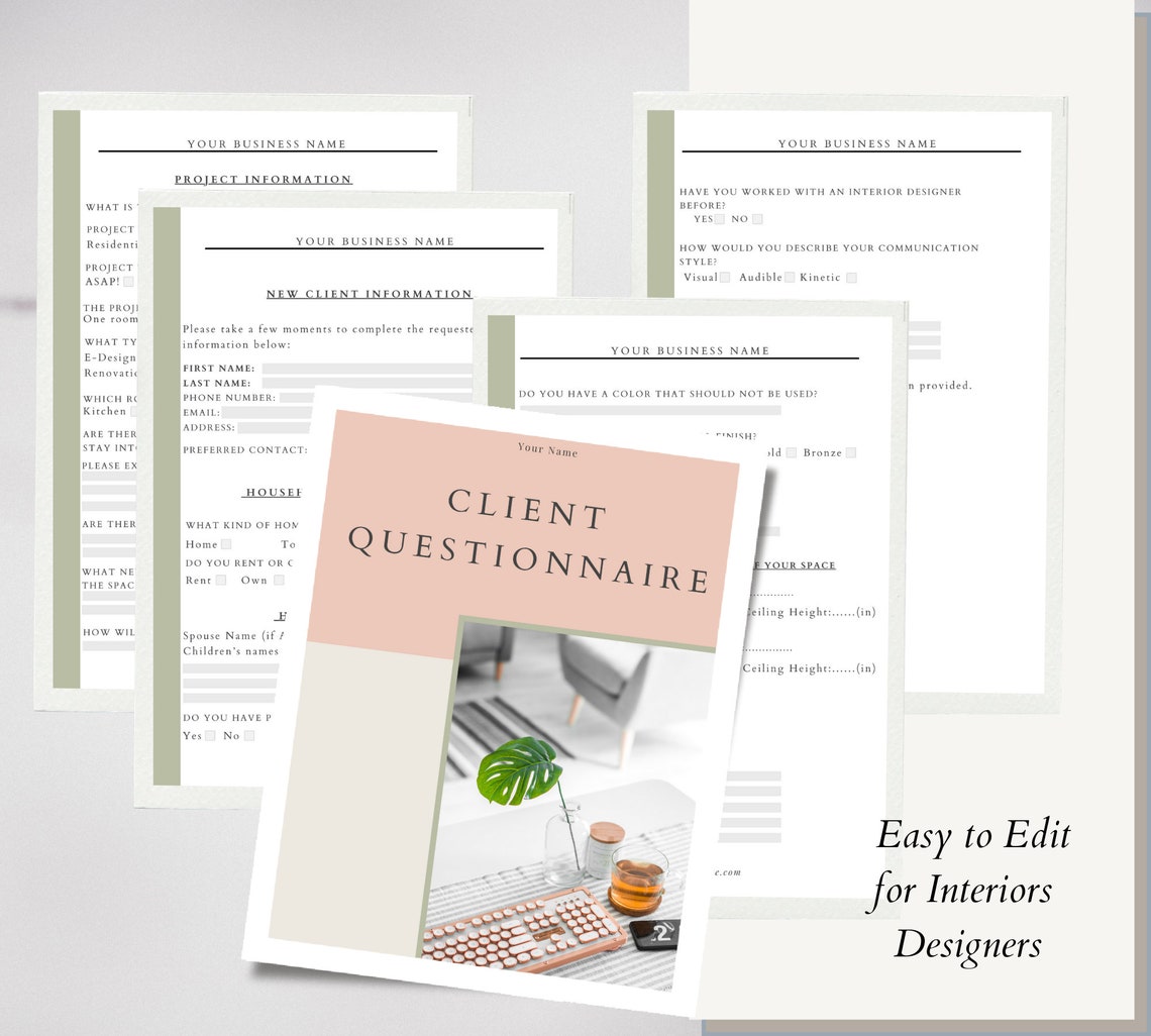 Client Questionnaire for Interior Designers and Small Business ...