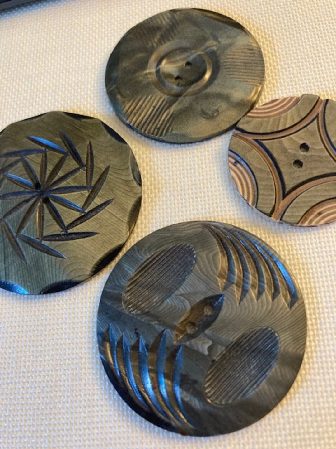4 Celluloid Wafer Buttons - Etsy