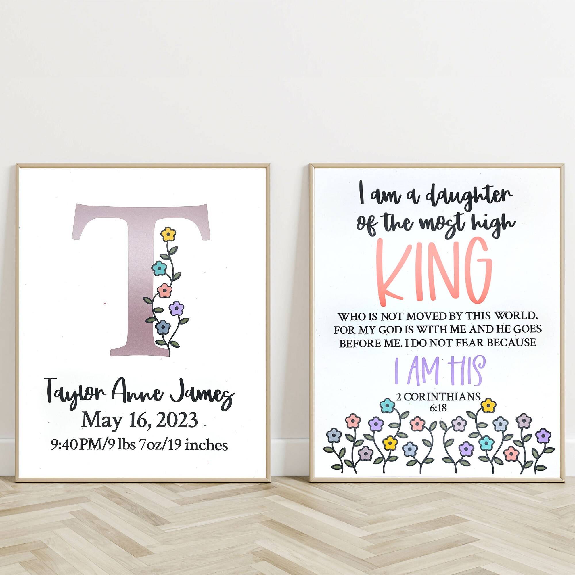 Custom Child's Bible Verse Prints, Baby Girl Wall Art, Personalized ...