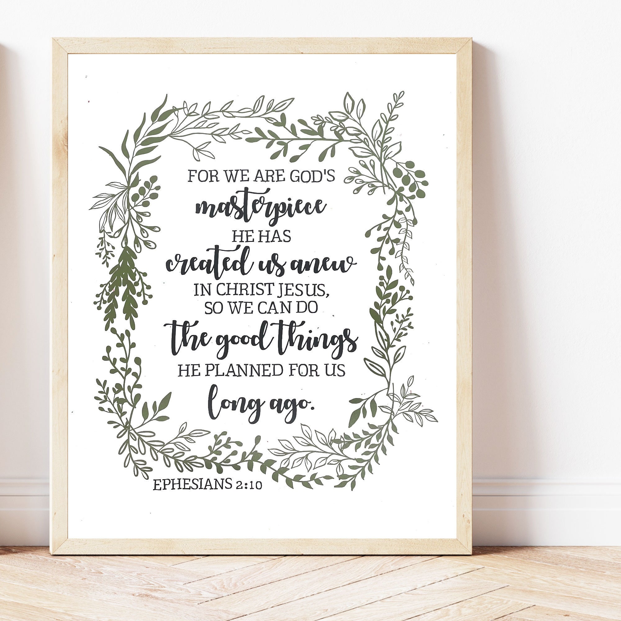 Ephesians 2:10, We Are God's Masterpiece, Bible Verse Vinyl Print ...
