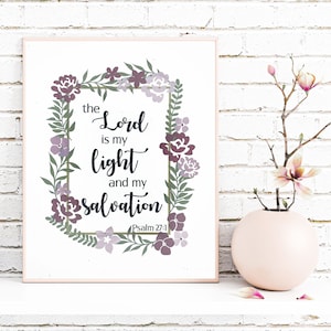 Psalm 27:1, the Lord is My Light and My Salvation,geometric Floral ...