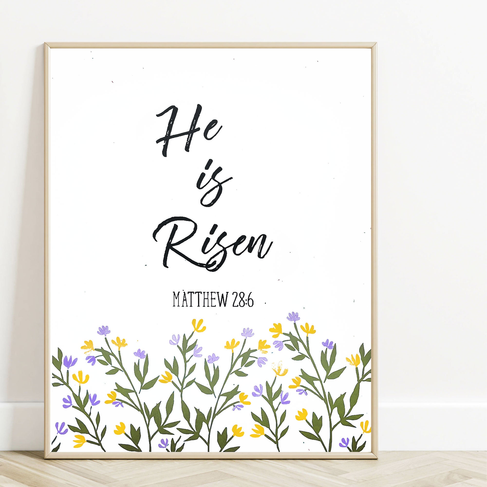 He is Risen Matthew 28:6 Easter Bible Verse Vinyl Print - Etsy