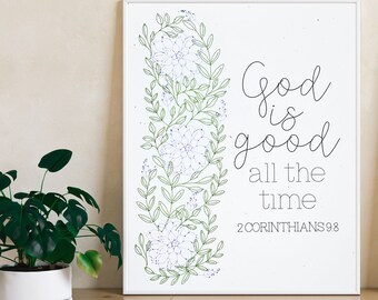 God is Good All the Time Print Religious Print Christian Printable Wall ...