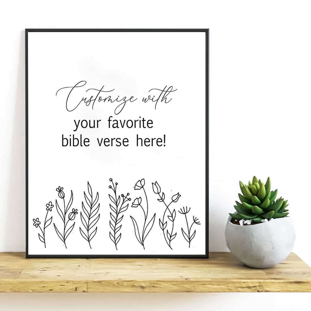 Custom Favorite Bible Verse Pen Print, Personalized Christian Gift ...
