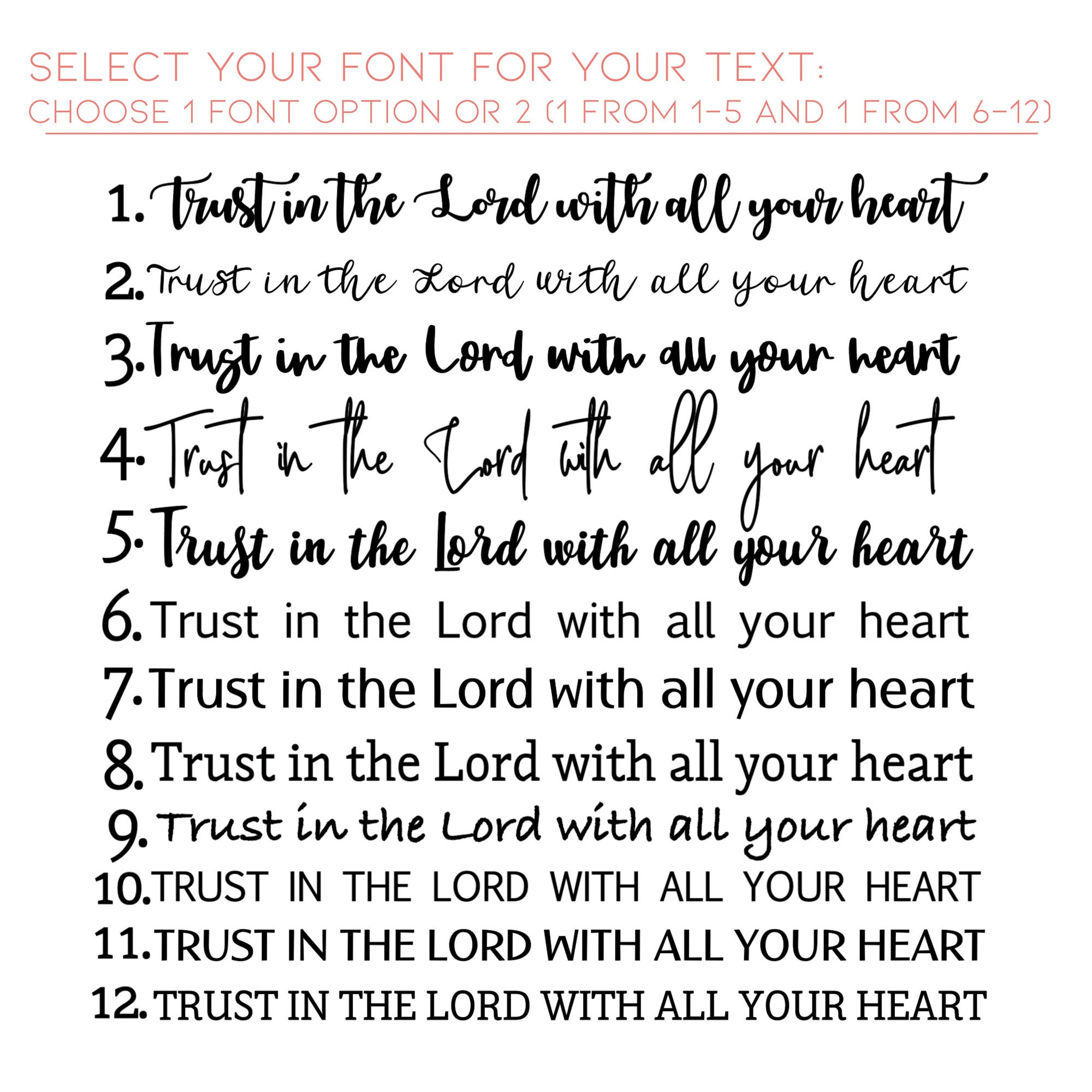 Custom Favorite Bible Verse Vinyl Print Personalized | Etsy