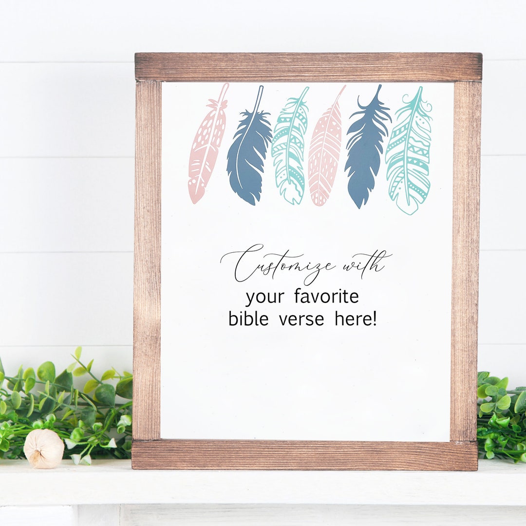 Custom feather Bible Verse Vinyl Print, Favorite verse, Personalized ...