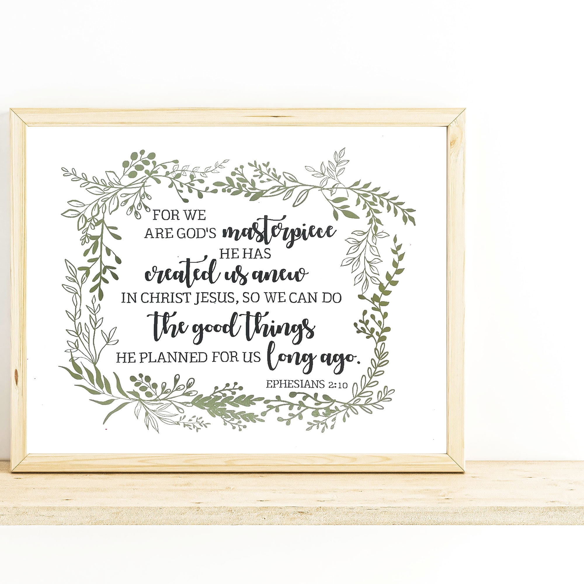 Ephesians 2:10, We Are God's Masterpiece, Bible Verse Vinyl Print ...