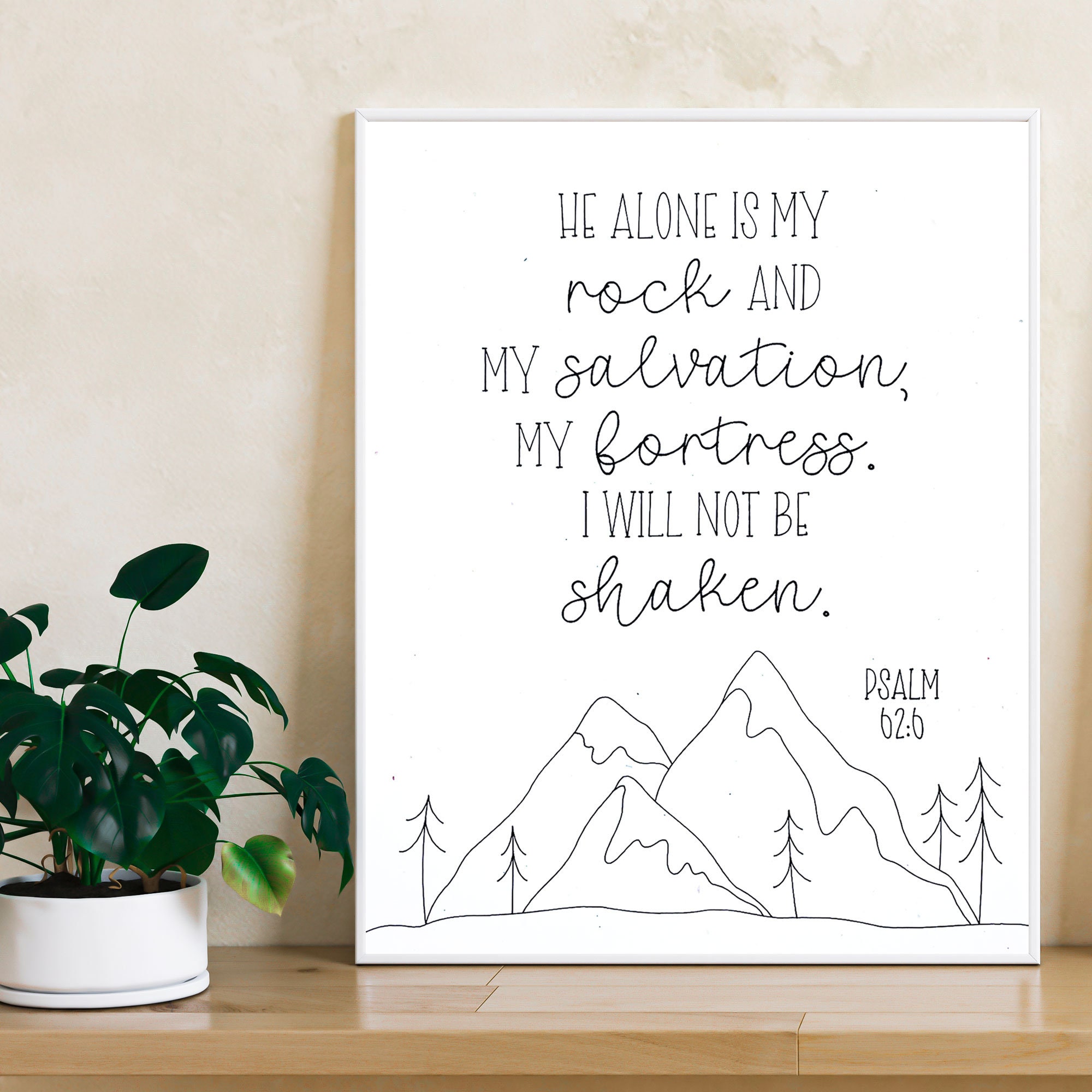 Psalm 62:6 I Will Not Be Shaken Mountain Scripture Pen - Etsy