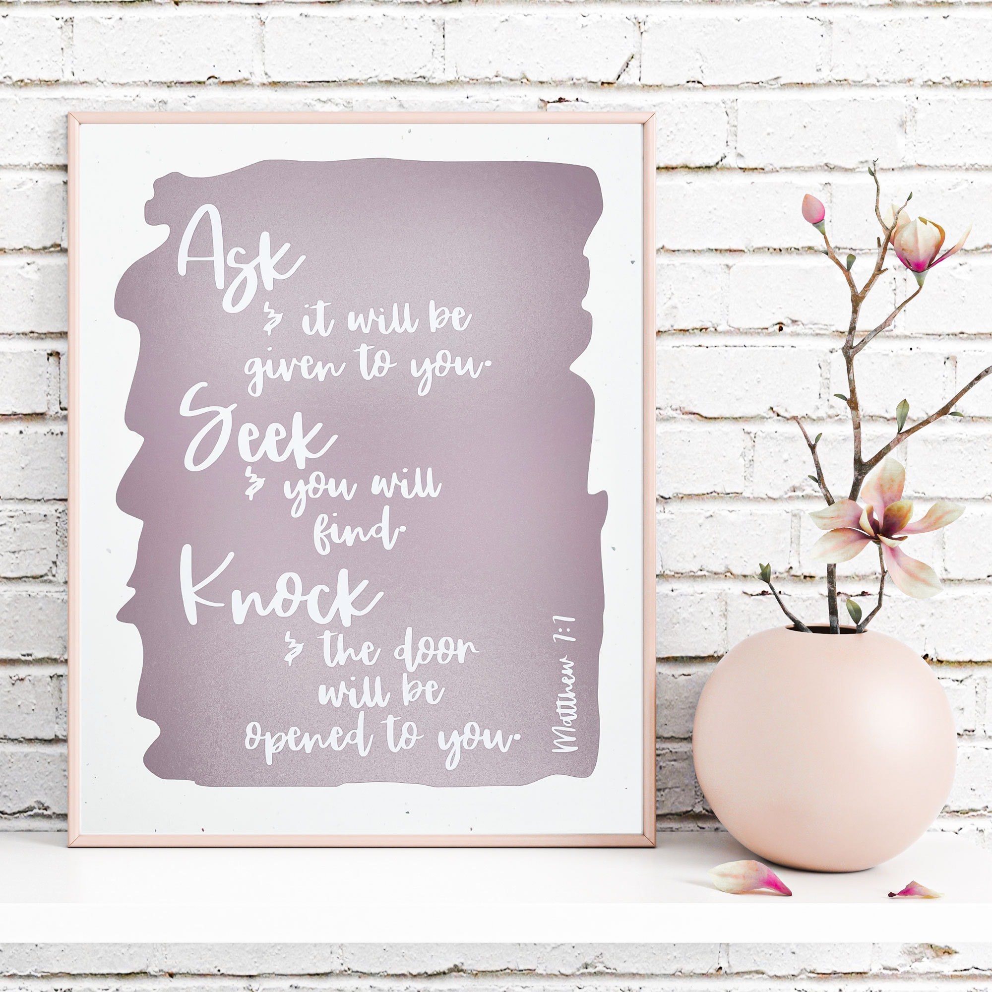 Matthew 7:7 Ask and It Will Be Given Bible Verse Vinyl - Etsy