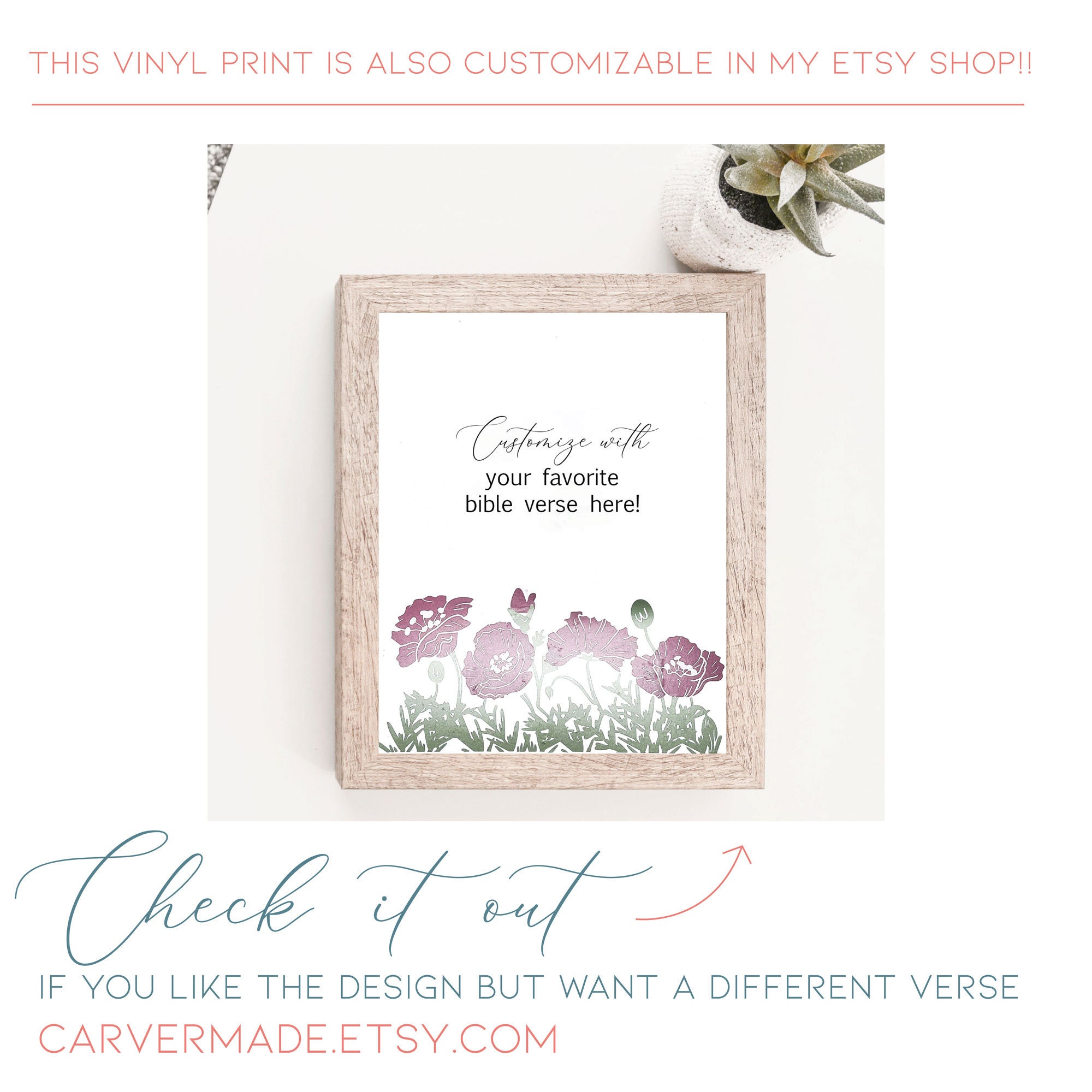 His Mercies New Every Morning, Poppy Floral Bible Verse Vinyl Print ...