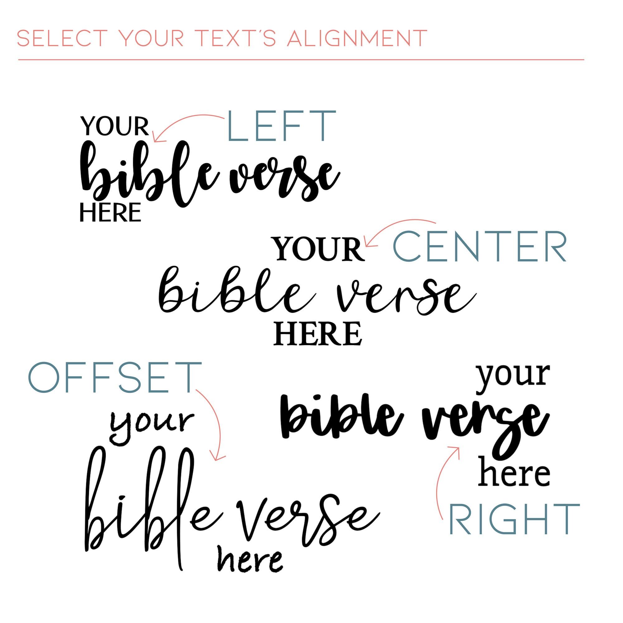 Custom Favorite Bible Verse Vinyl Print, Minimalist Leaves Design ...