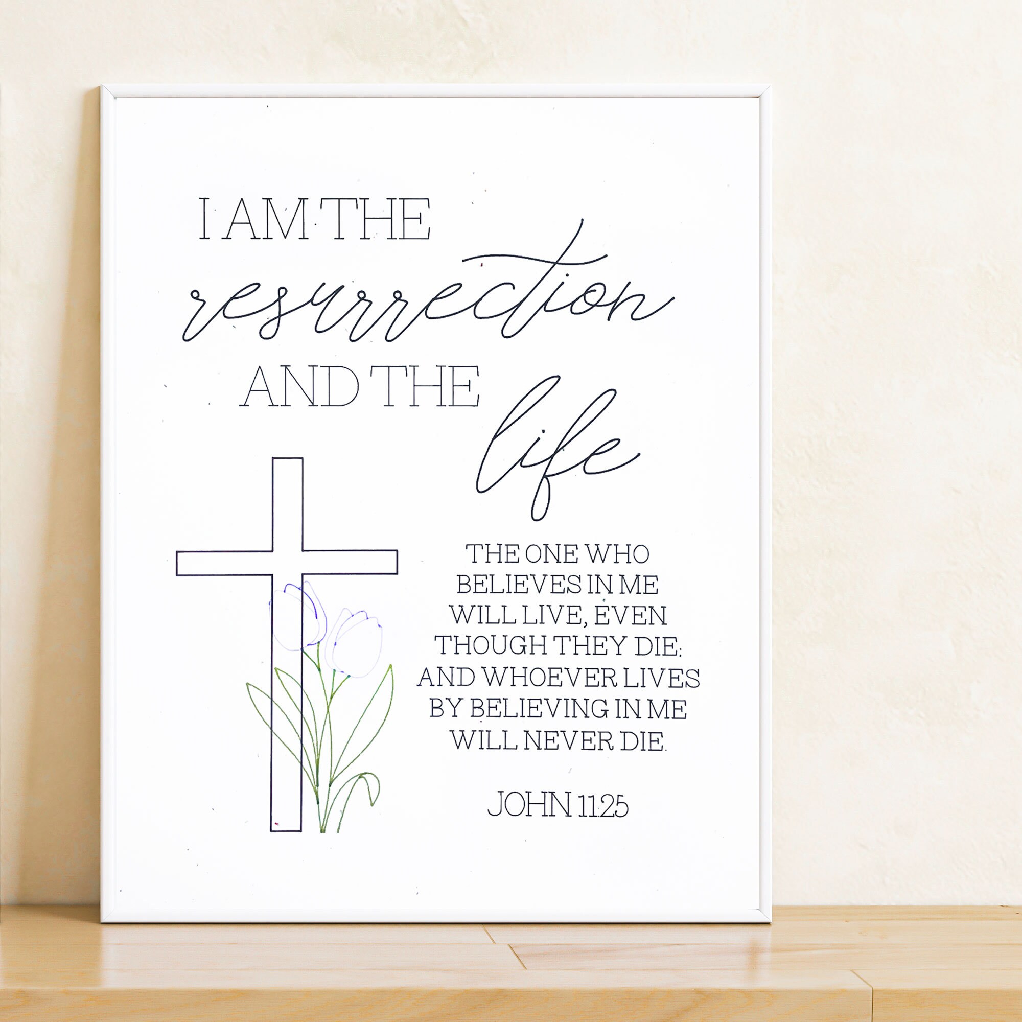 I Am the Resurrection and the Life, John 11:25, Easter Bible Verse Pen ...