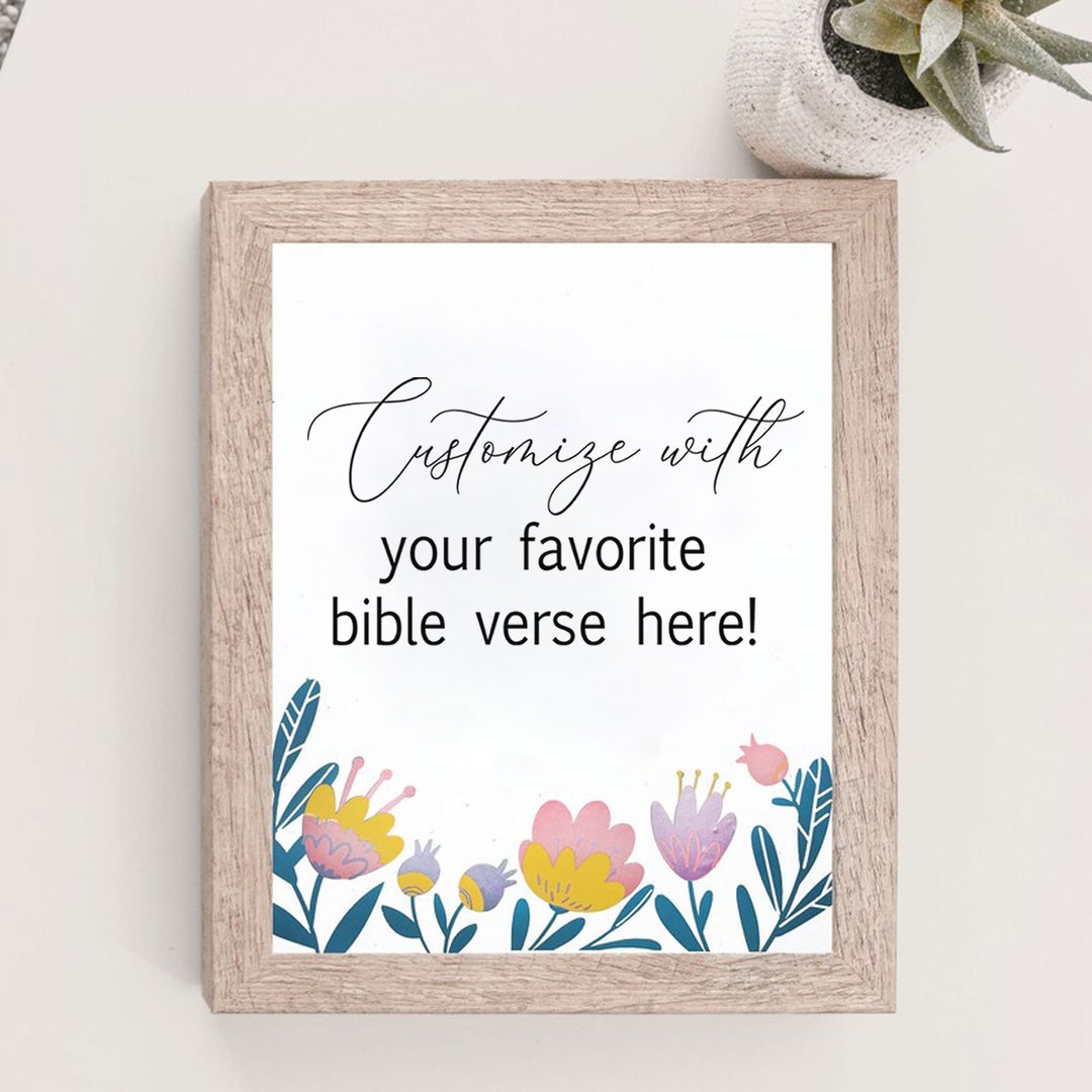 Custom Floral Bible Verse Vinyl Print, Colorful Design, Favorite ...