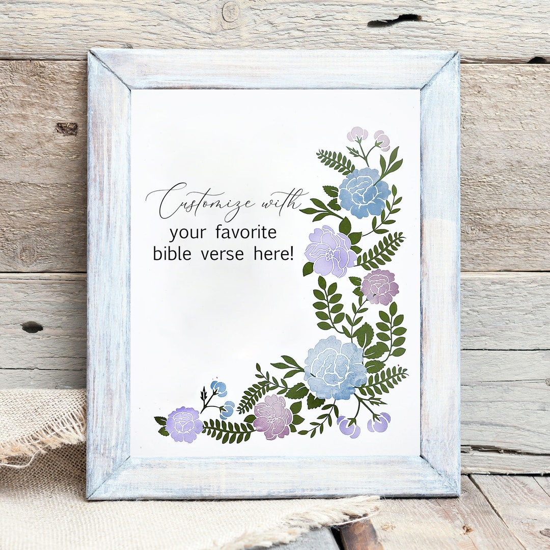 Personalized Christian Gift, Colorful Floral Design, Custom Bible Verse ...