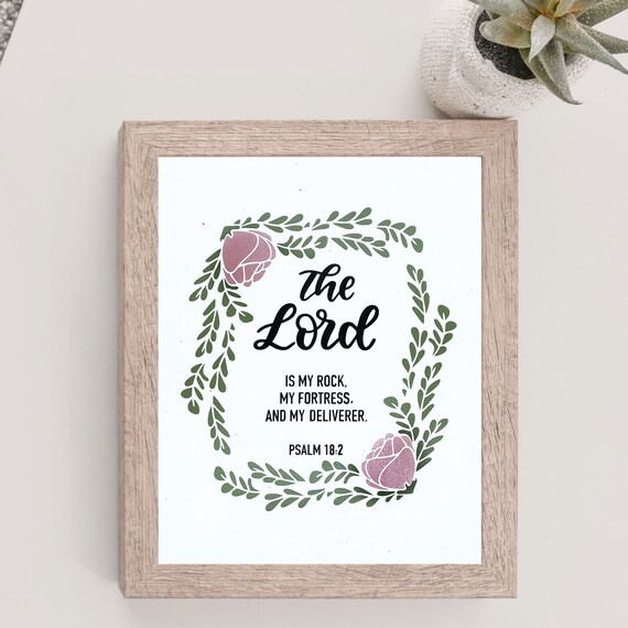 Psalm 18:2 the Lord is My Rock Bible Verse Vinyl Print - Etsy