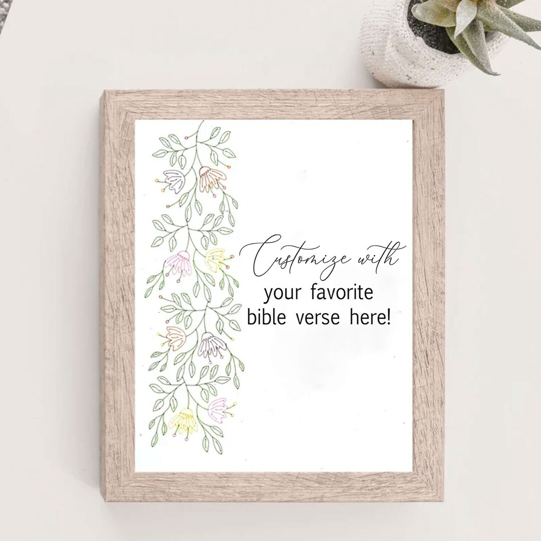 Custom Favorite Bible Verse Pen Print, Personalized Christian Gift for ...