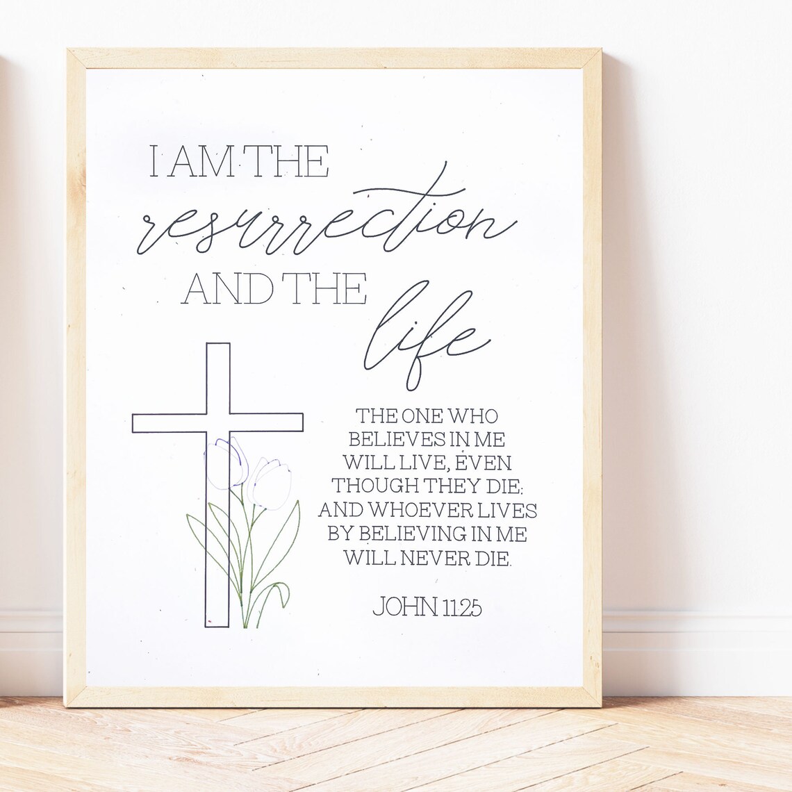 I Am the Resurrection and the Life John 11:25 Easter Bible | Etsy