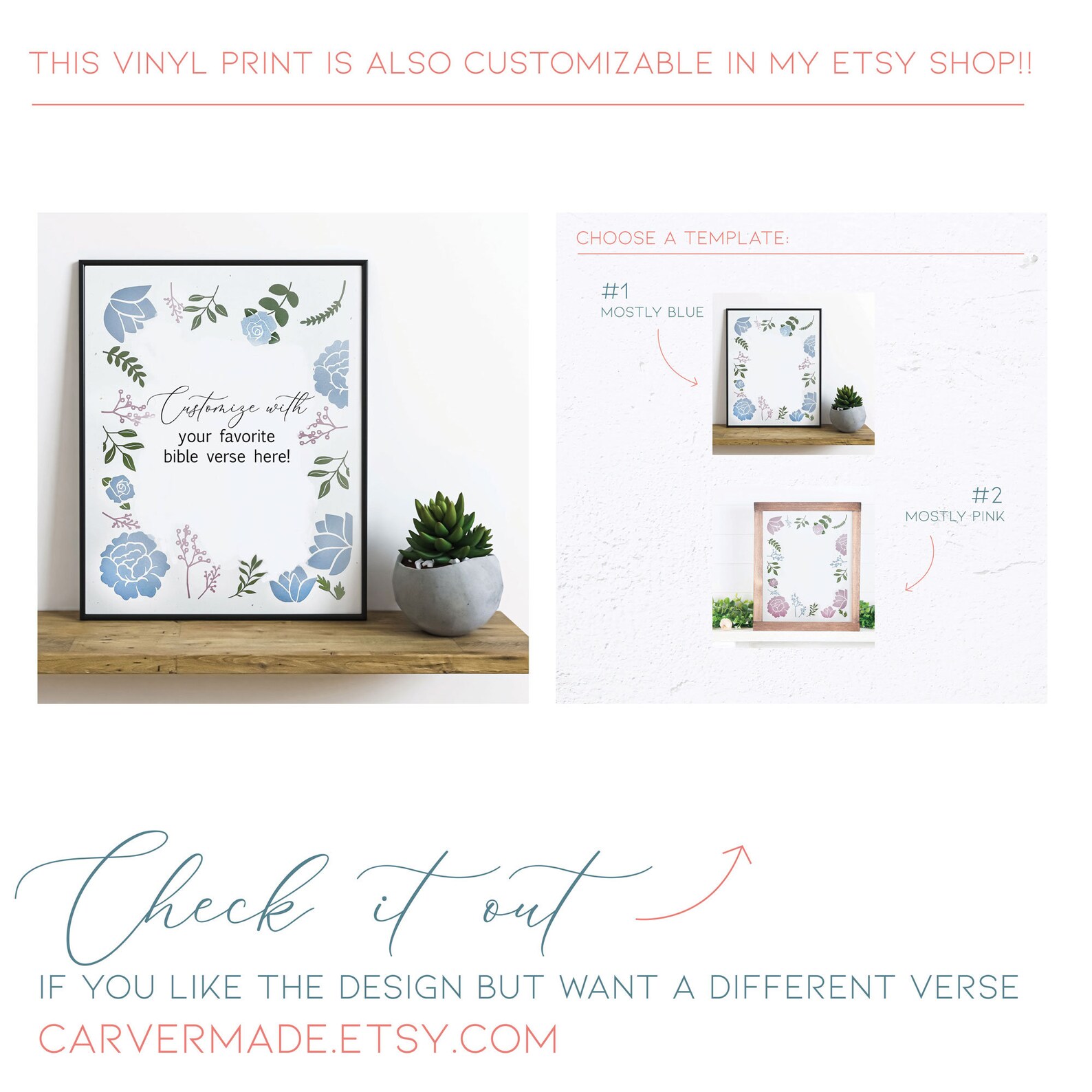 Proverbs 3:5-6,trust in the Lord,floral Bible Verse Vinyl Print ...
