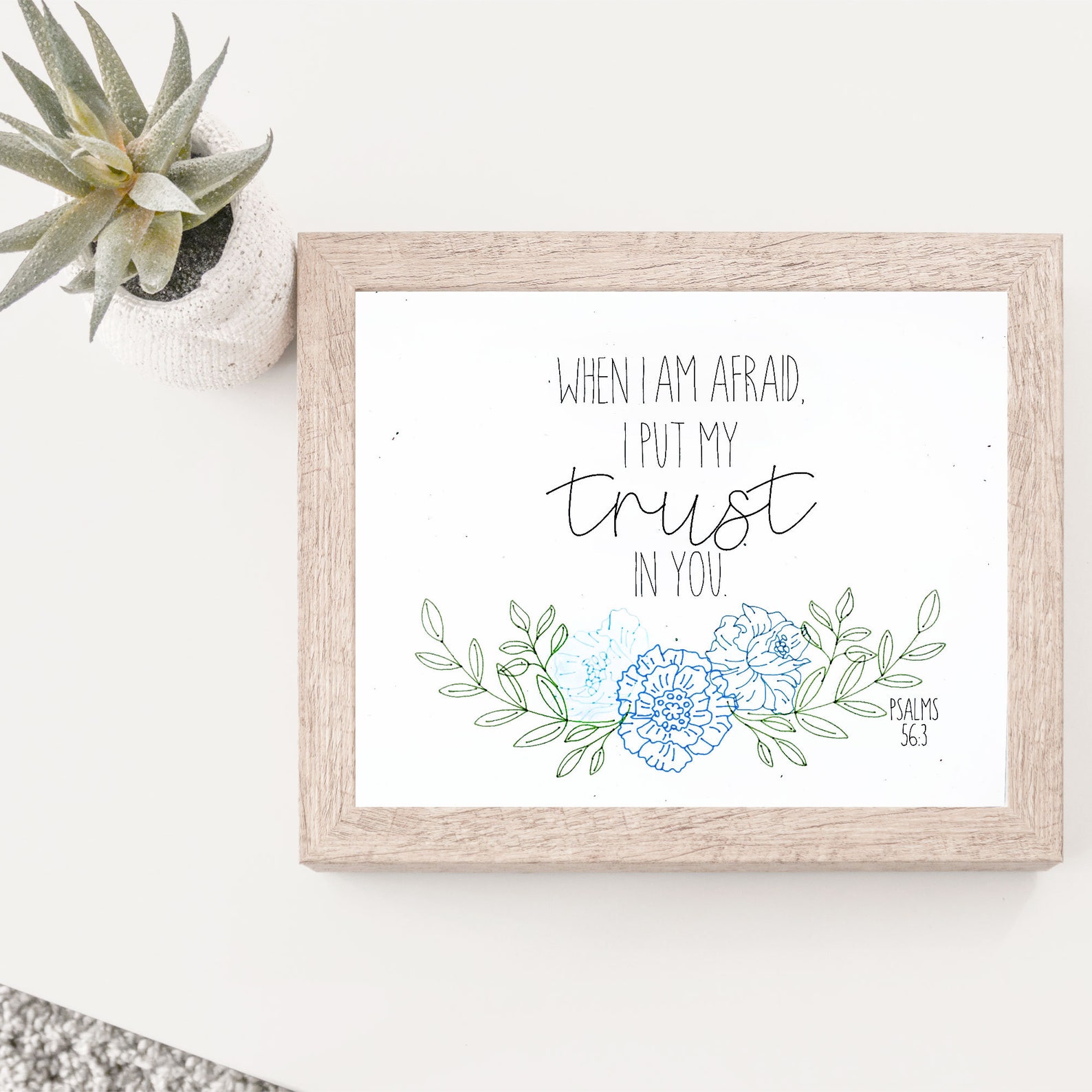 Psalm 56:3 When I Am Afraid Trust in You Bible Verse Pen - Etsy