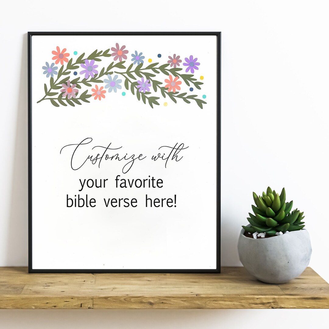 Custom Scripture Wall Art, Personalized Bible Verse Vinyl Print ...