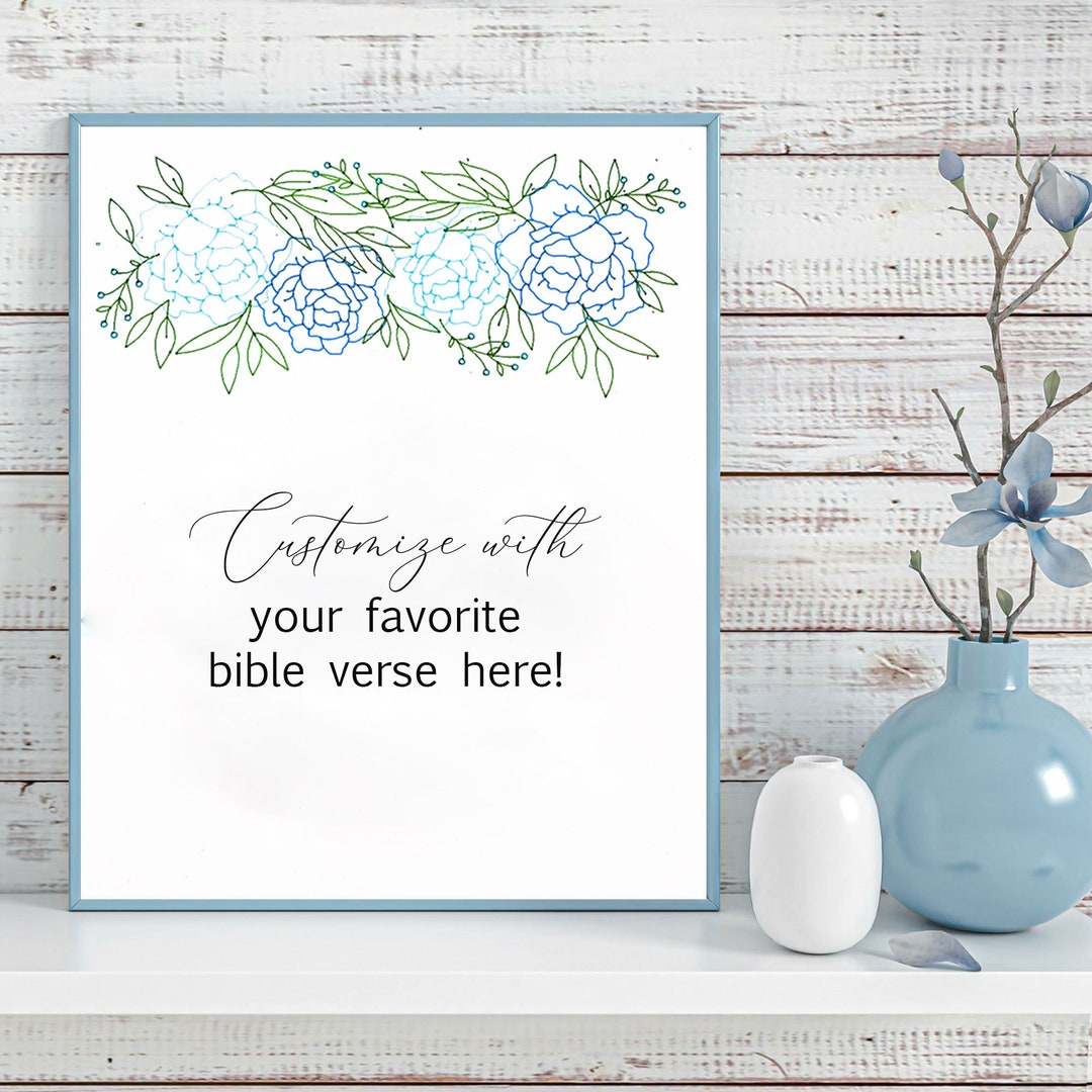 Custom Bible Verse Print, Personalized Christian Gift, Pick Your ...