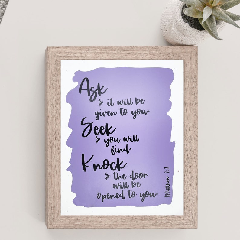 Matthew 7:7 Ask and It Will Be Given Bible Verse Vinyl - Etsy