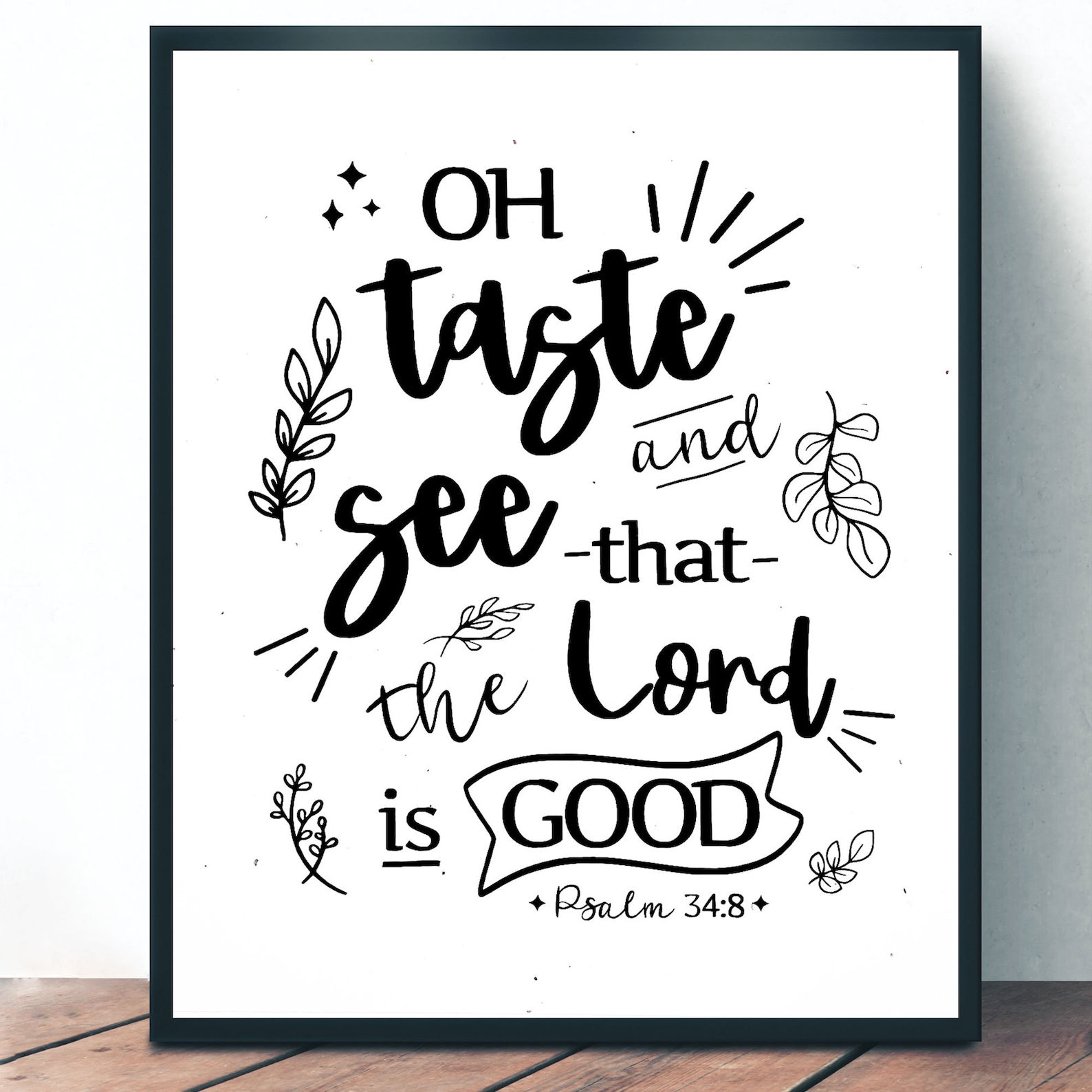 Oh Taste and See That the Lord is Good Psalm 34:8 Minimalist - Etsy