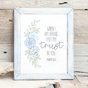 Psalm 56:3 When I Am Afraid Trust in You Bible Verse Pen - Etsy