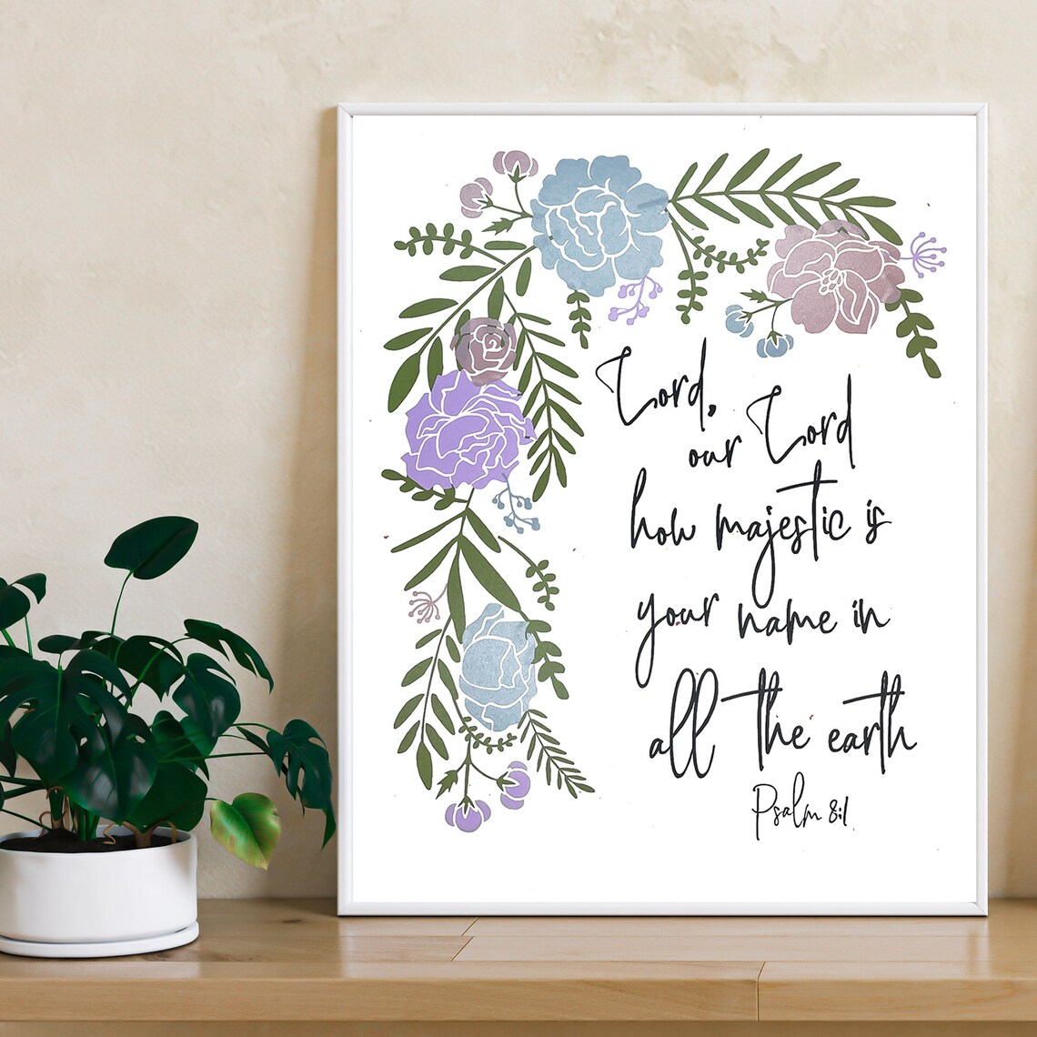 Psalm 8:1, Lord How Majestic is Your Name, Christian Vinyl Print ...