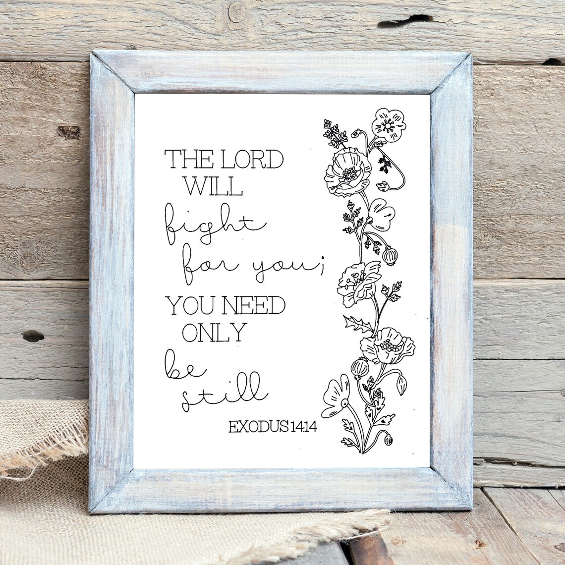 Exodus 14:14 the Lord Will Fight for You Poppy Flowers - Etsy