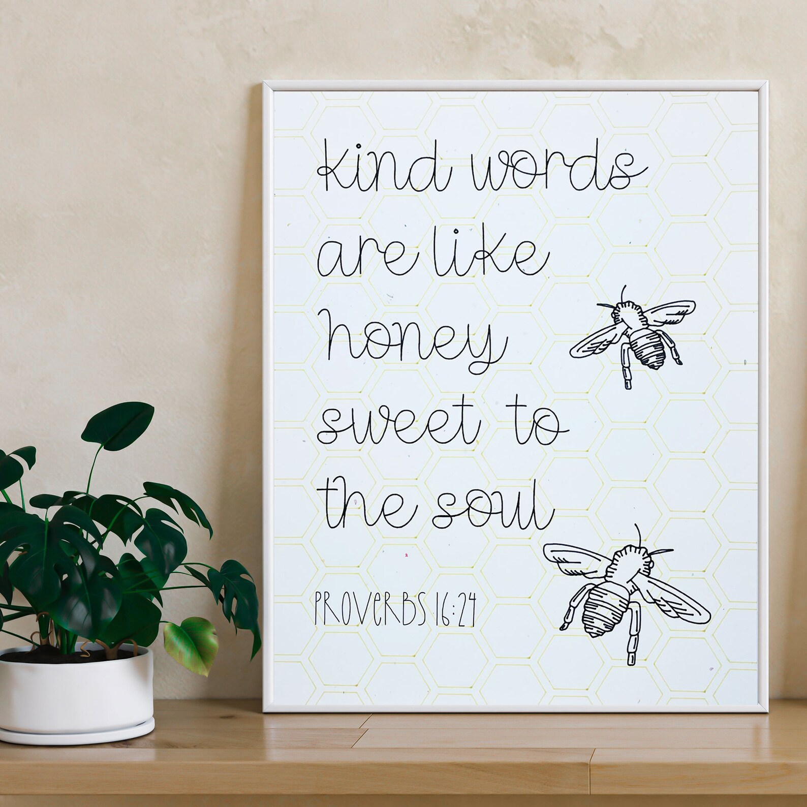 Kind Words Are Like Honey Proverbs 16:24 Bee Design Bible - Etsy