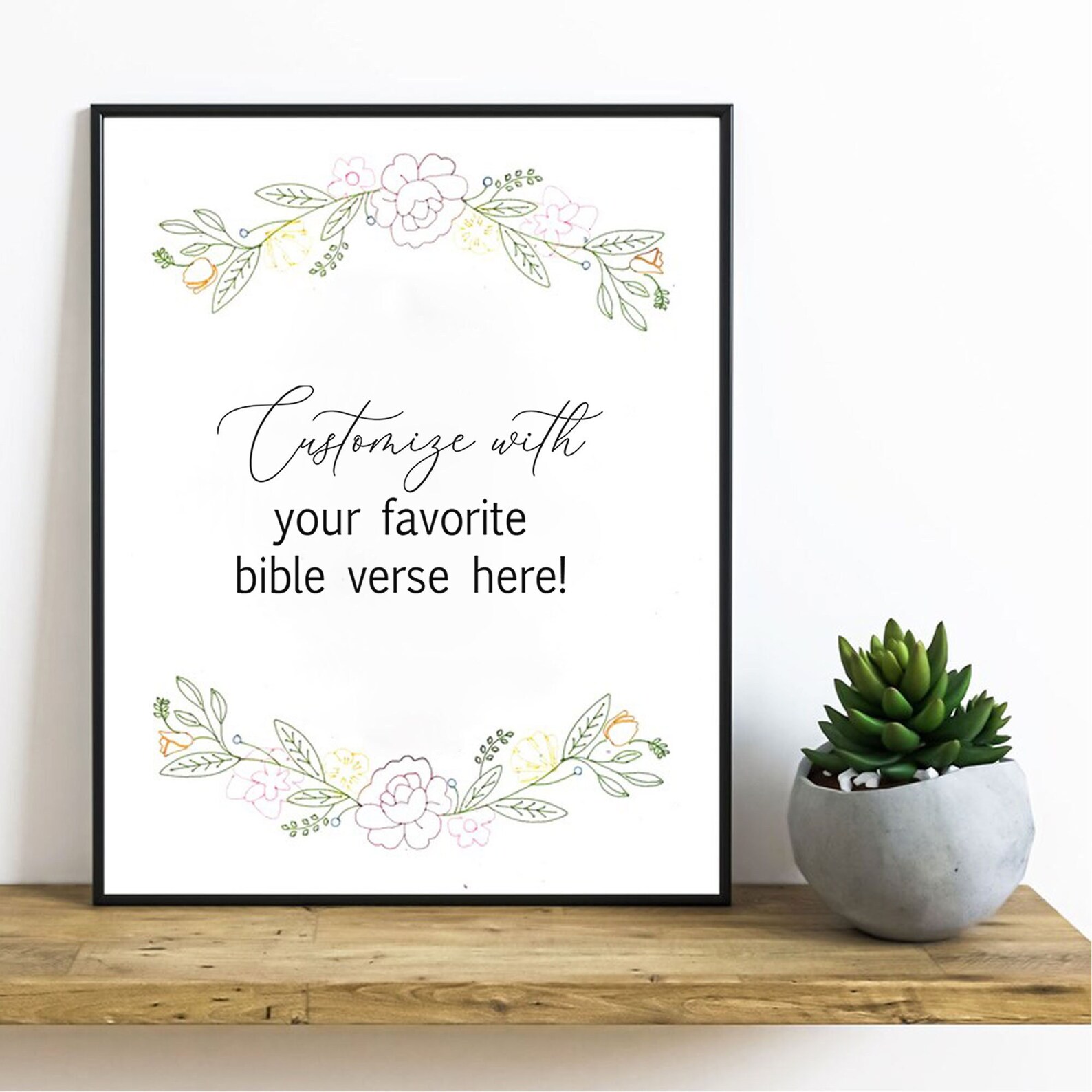 Custom Bible Verse Pen Print, Personalized Christian Wall Art ...