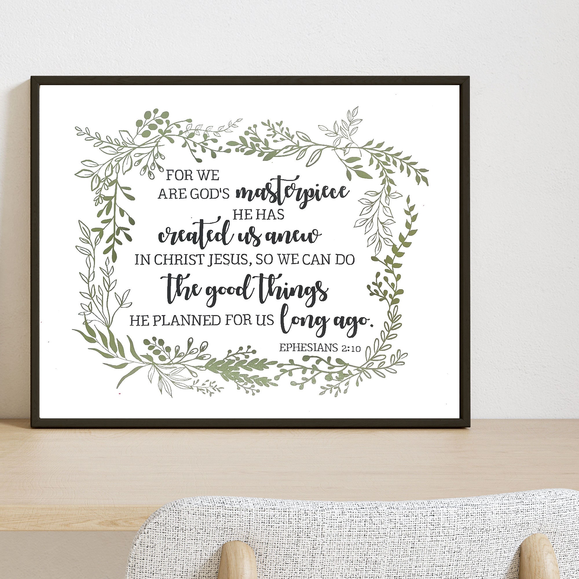 Ephesians 2:10, We Are God's Masterpiece, Bible Verse Vinyl Print ...