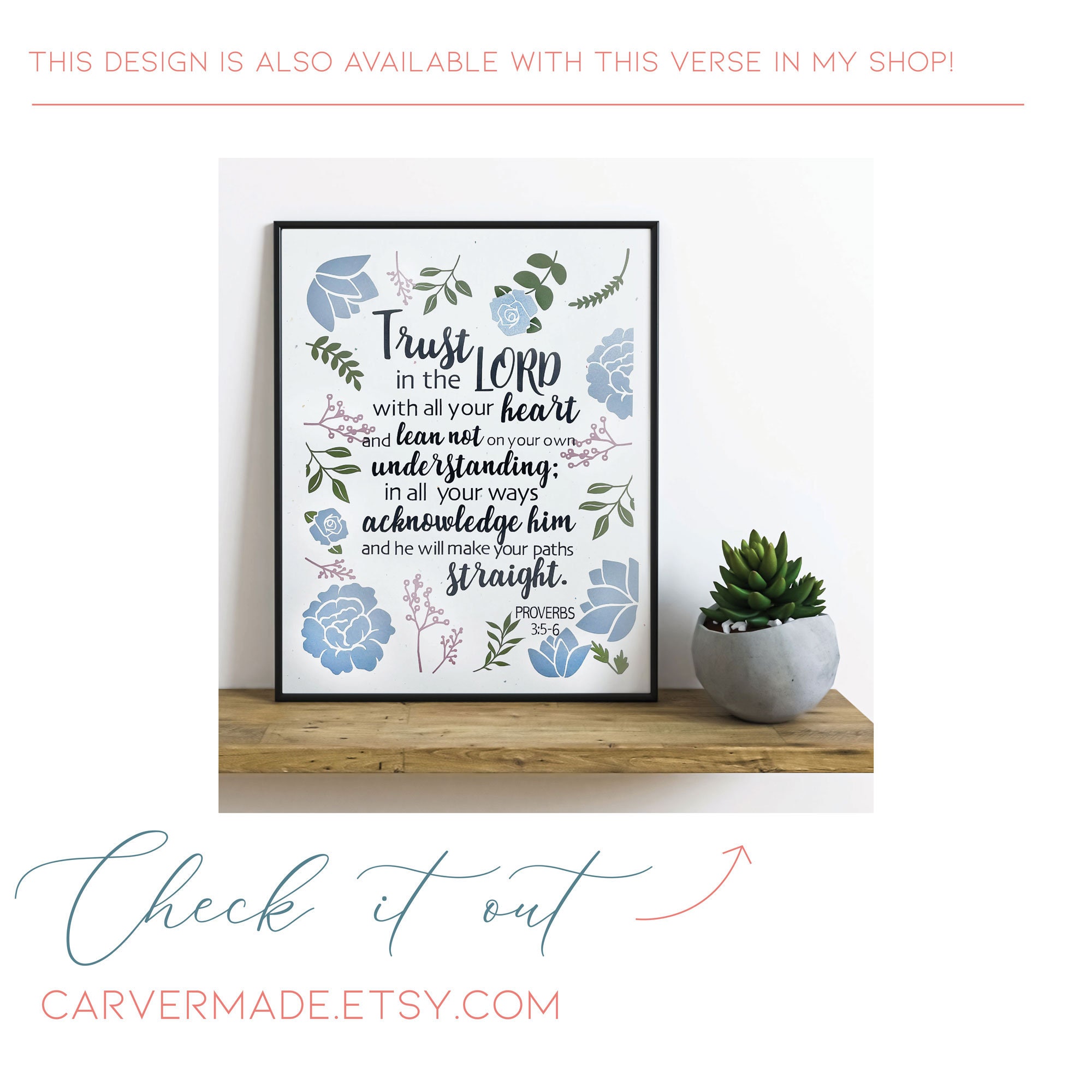 Jeremiah 29:11, for I Know the Plans I Have for You, Floral Bible Verse ...