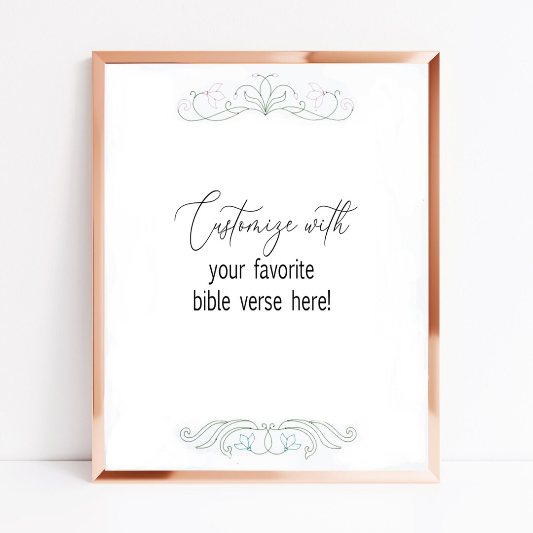 Geometric Floral Design Custom Bible Verse Pen Print, Personalized ...