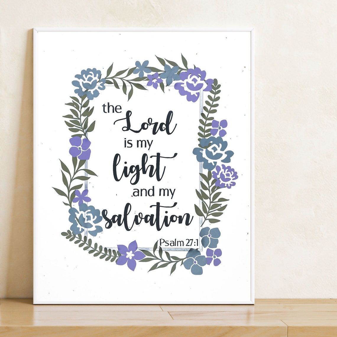 Psalm 27:1 the Lord is My Light and My Salvationgeometric | Etsy