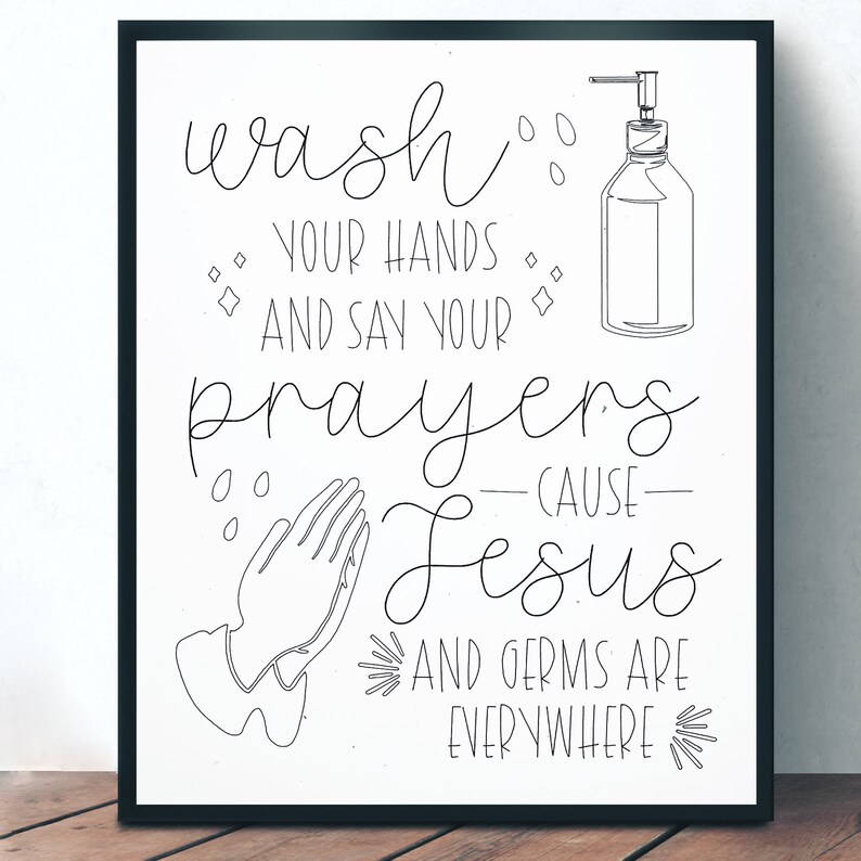 Wash Your Hands and Say Your Prayers, Christian Quote Bathroom Pen ...