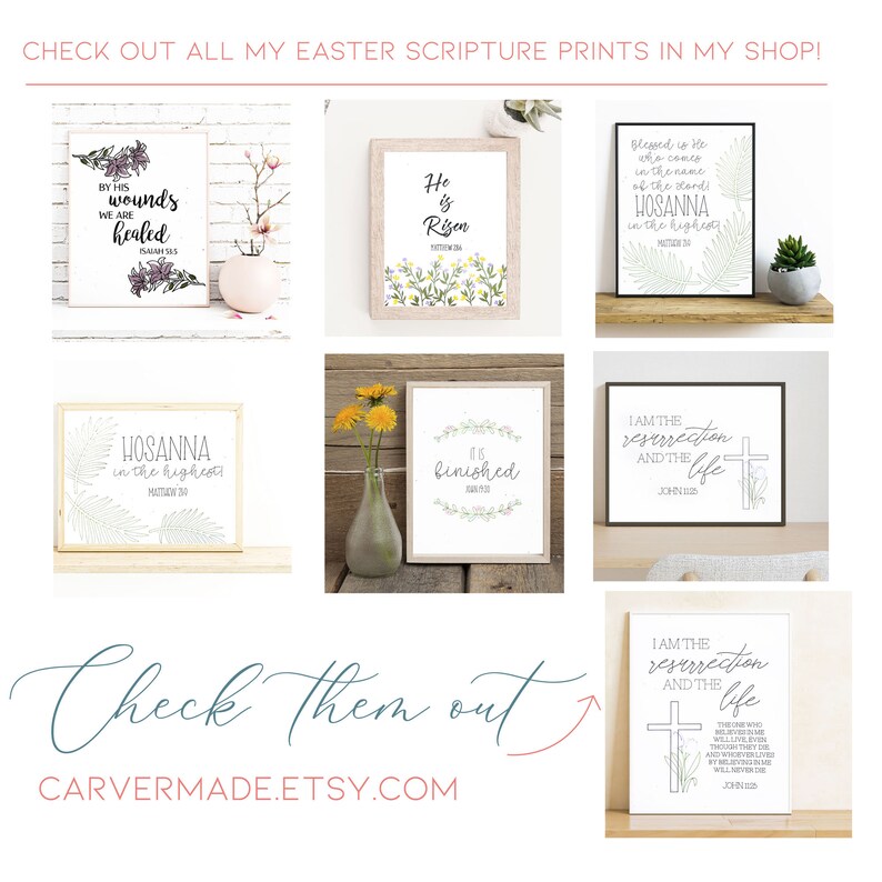 He is Risen, Matthew 28:6, Easter Bible Verse Vinyl Print, Scripture ...