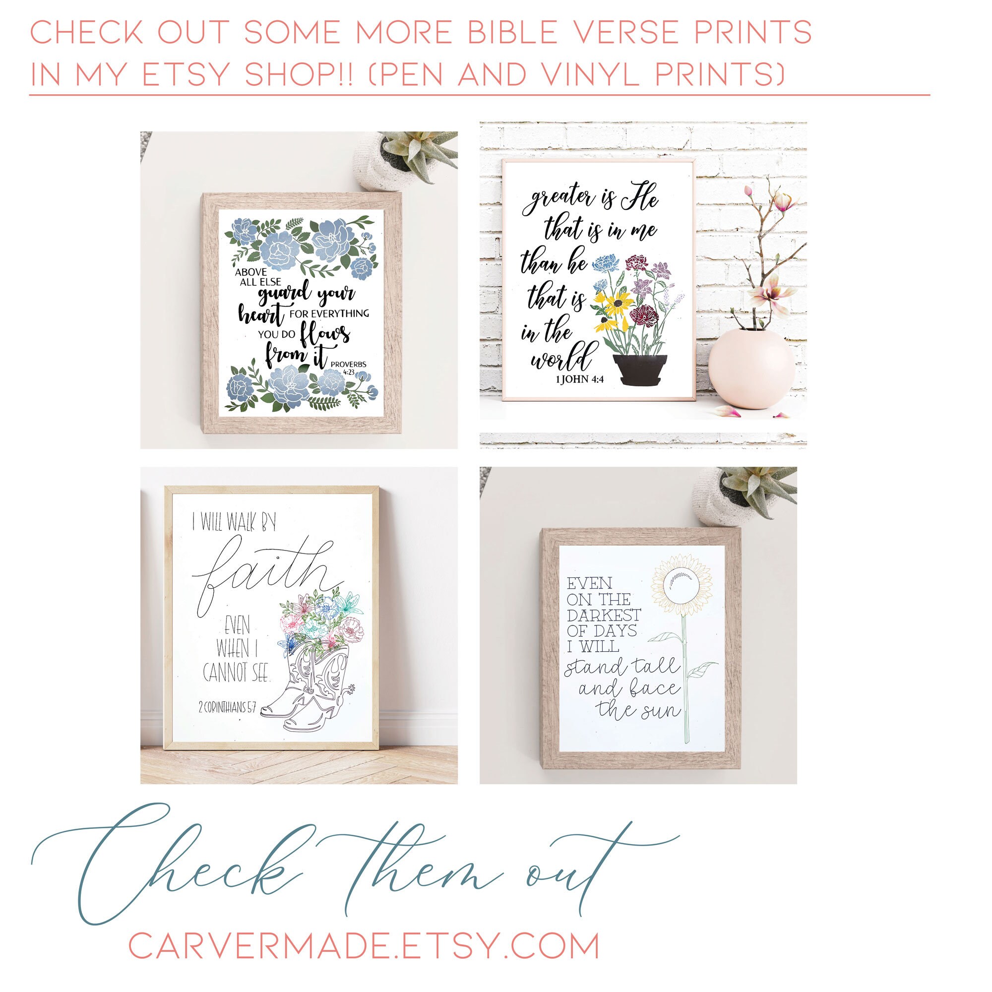 Psalm 18:2, the Lord is My Rock, Bible Verse Vinyl Print, Floral Leaf ...