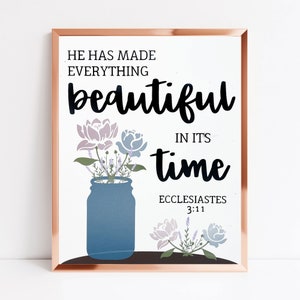 Ecclesiastes 3:11, He Has Made Everything Beautiful, Bible Verse Vinyl ...