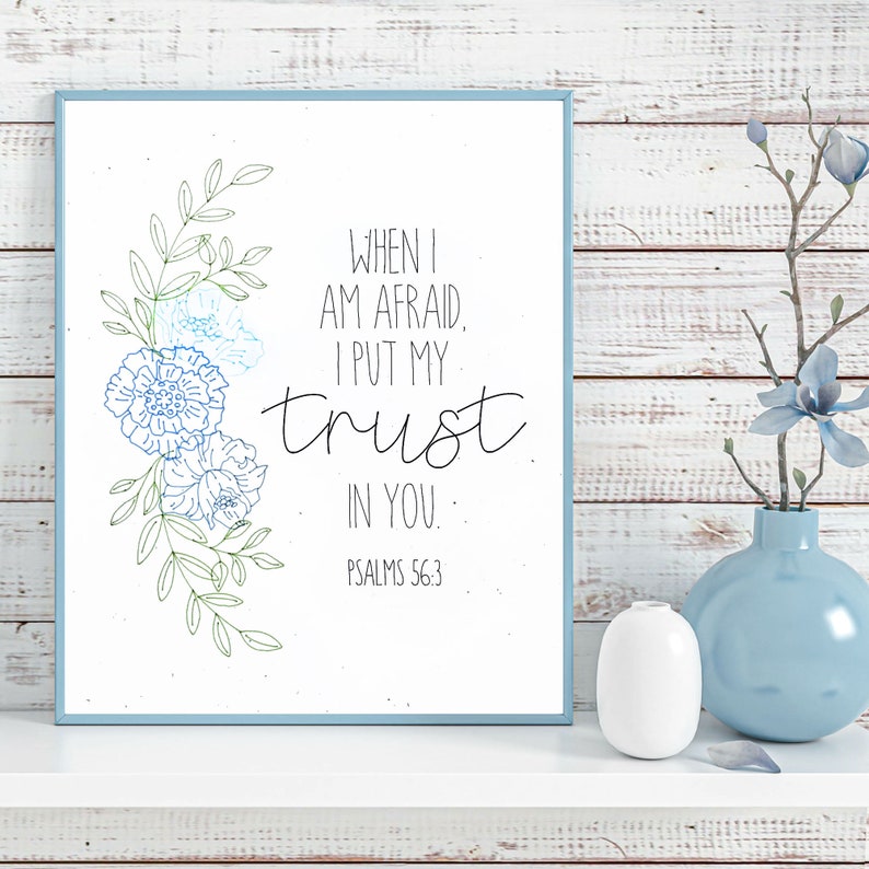 Psalm 56:3 When I Am Afraid Trust in You Bible Verse Pen - Etsy