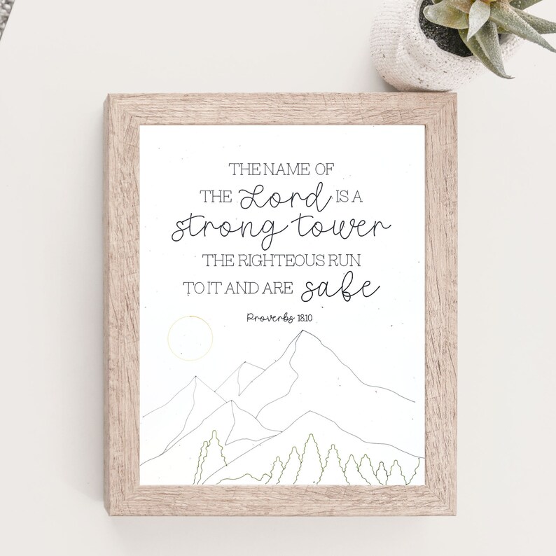 The Name of the Lord is a Strong Tower, Proverbs 18:10, Bible Verse Pen ...