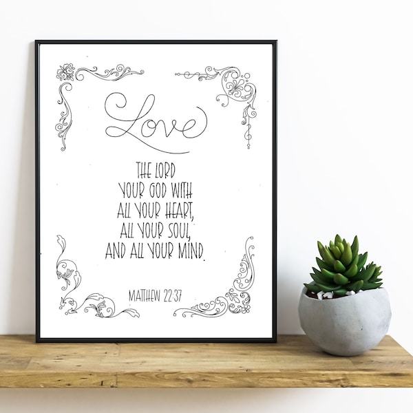 Matthew 22 37 - Etsy