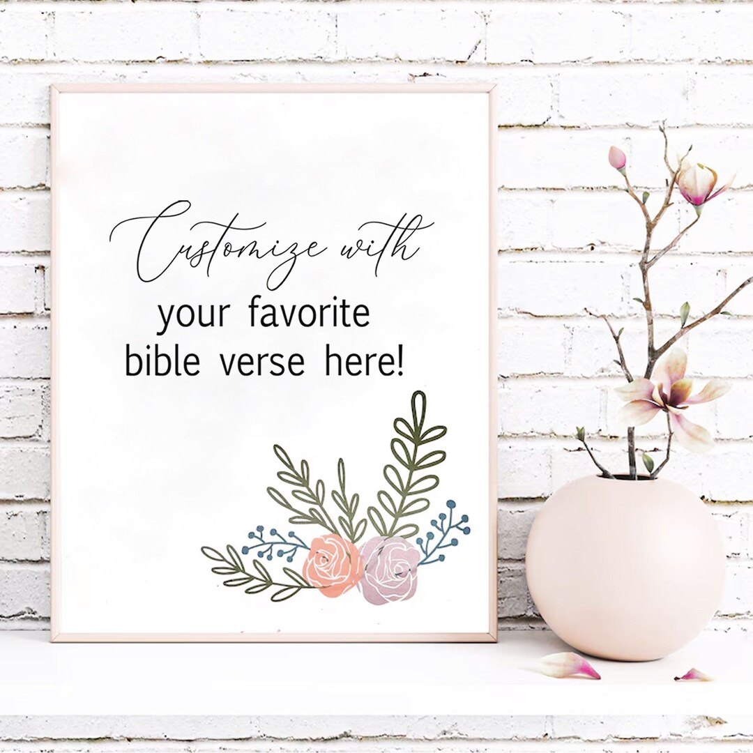 Custom Bible Verse Vinyl Print, Personalized Christian Gift for Her ...