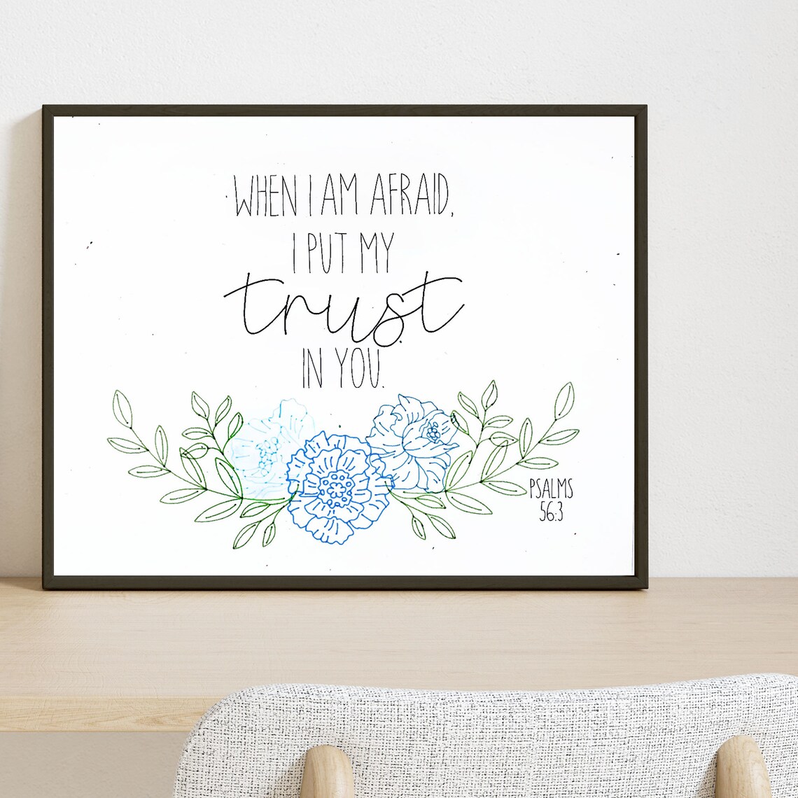 Psalm 56:3 When I Am Afraid Trust in You Bible Verse Pen - Etsy