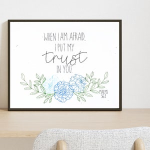 Psalm 56:3 When I Am Afraid Trust in You Bible Verse Pen - Etsy