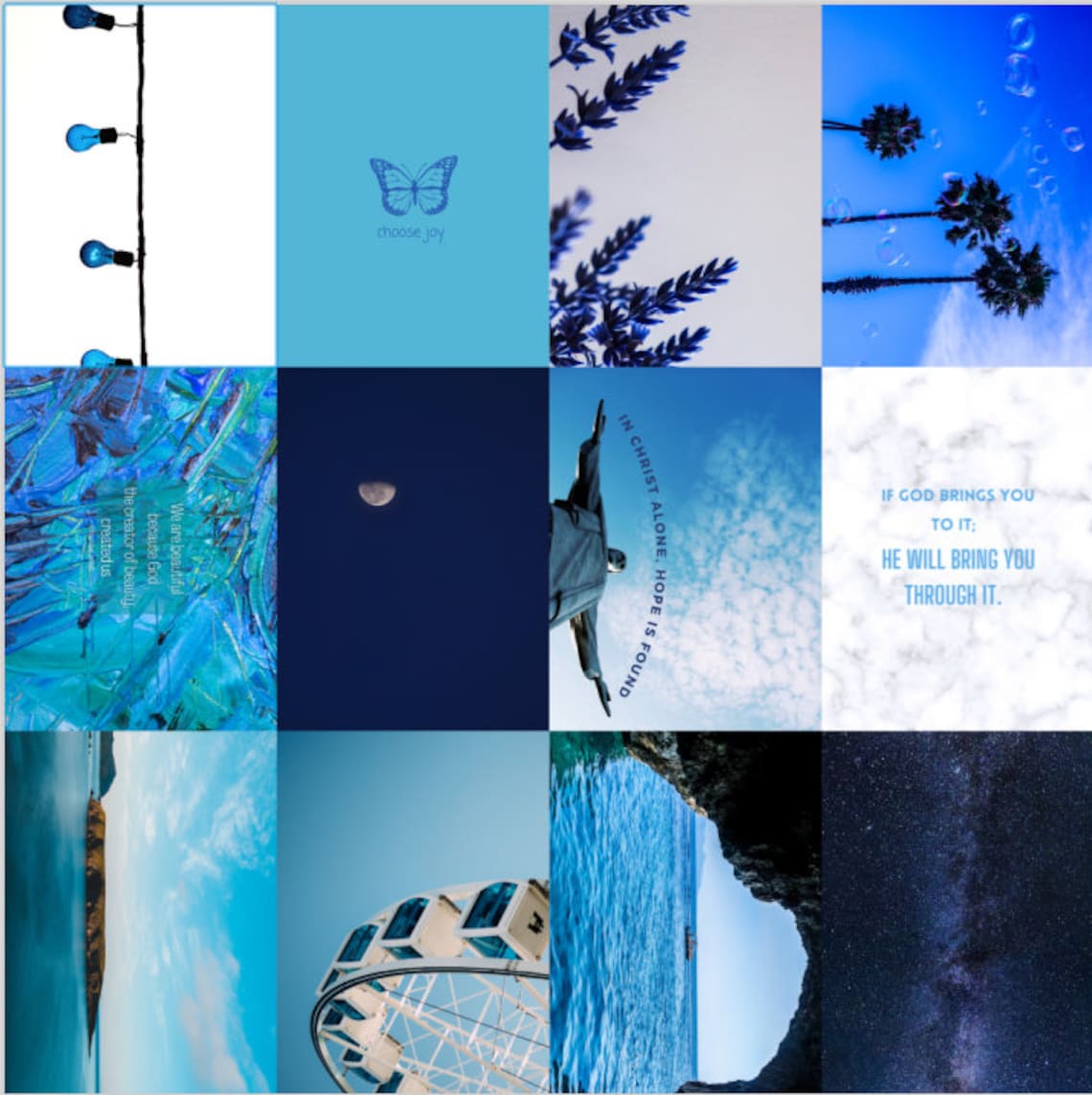 Blue Christian Wall Collage | Etsy