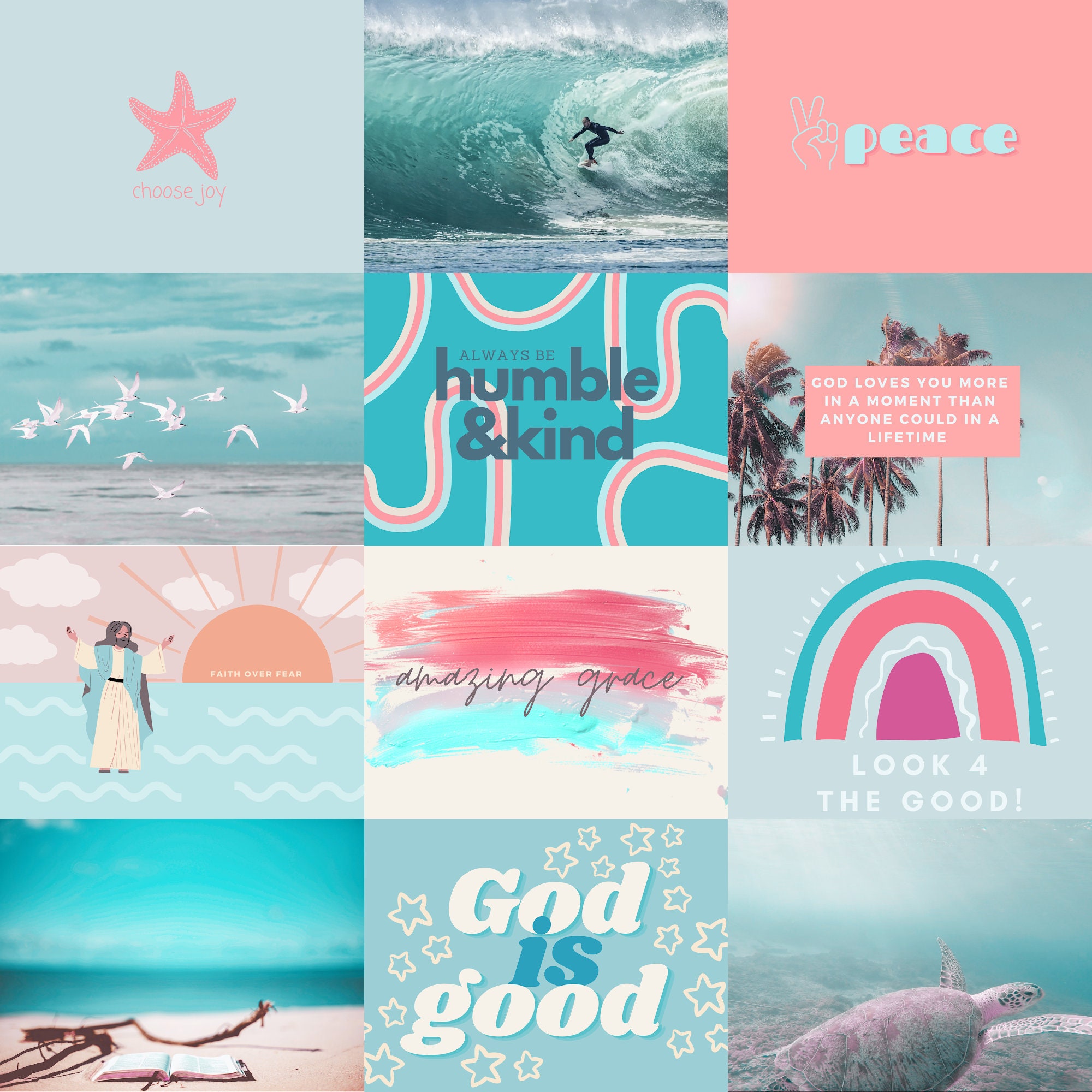 Christian Wall Collage - Beach Theme - Etsy