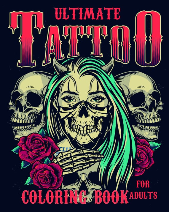 Ultimate Tattoo Coloring Book: 50 Unique Coloring Pages With - Etsy